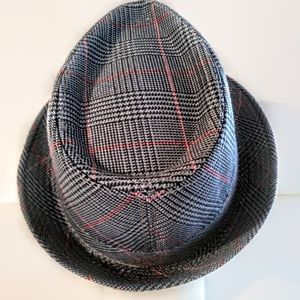 Accessories | New Gray Red And Black Plaid Fedora | Poshmark